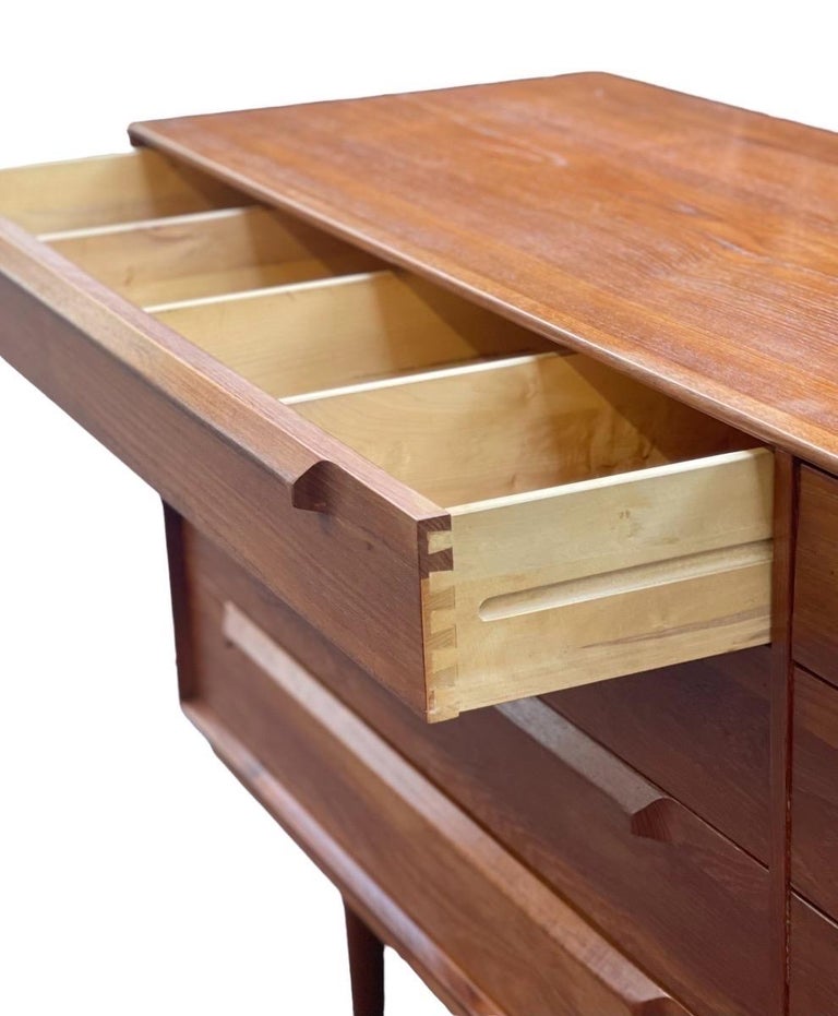 Imported Vintage Danish Modern Solid Teak 8 Drawer Dresser Dovetail ...