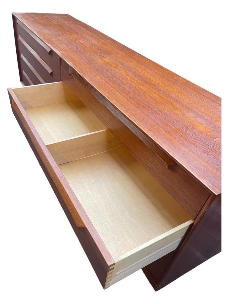 Imported Vintage Danish Modern Solid Teak 8 Drawer Dresser Dovetail ...