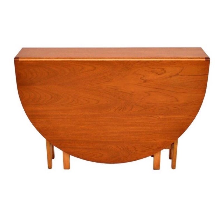 Imported Vintage Mid-Century Modern Walnut Gateleg Extended Dining ...