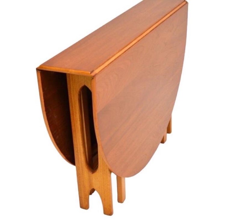 Imported Vintage Mid-Century Modern Walnut Gateleg Extended Dining ...