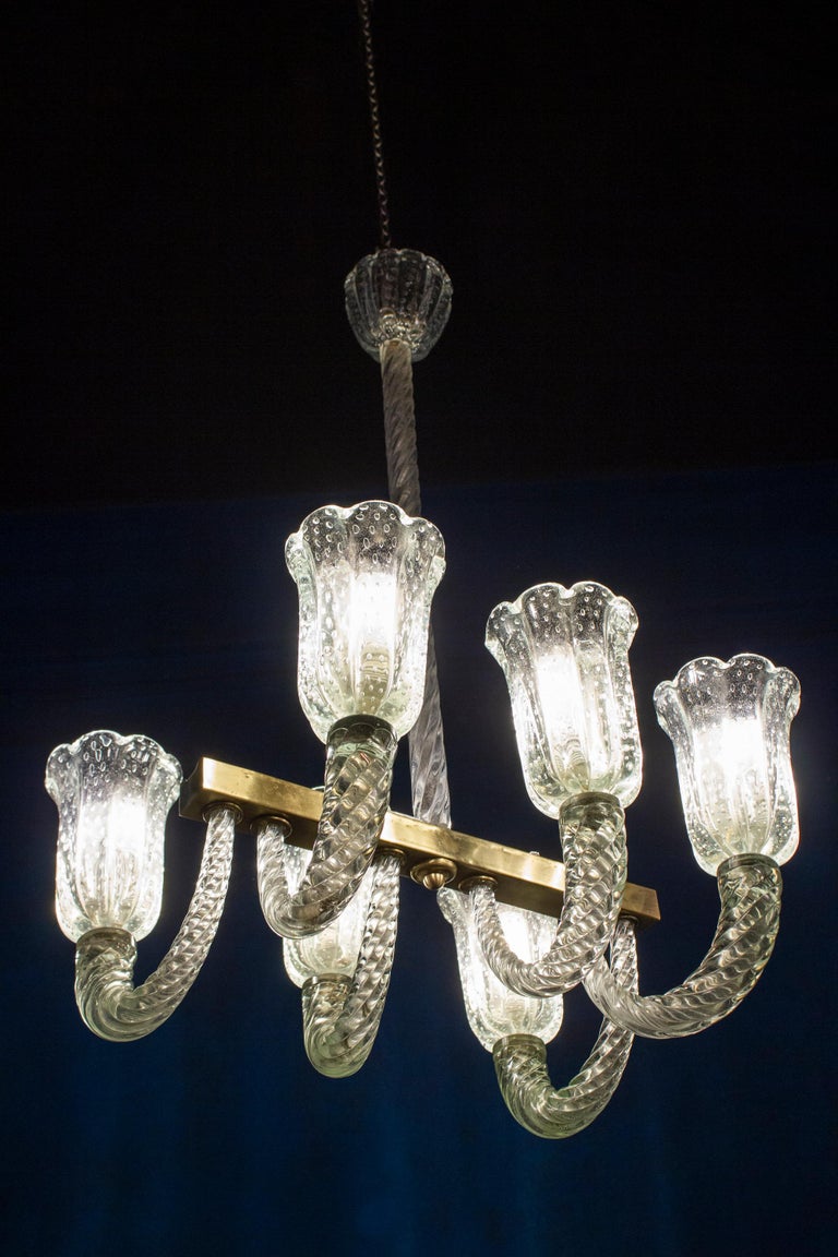 Imposing Art Deco Chandelier by Barovier and Toso For Sale at 1stDibs