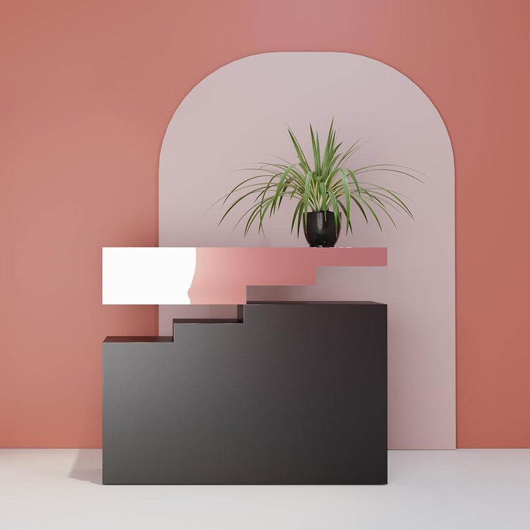 Modern Console Table in Mirror Polished Stainless Steel For Sale at ...