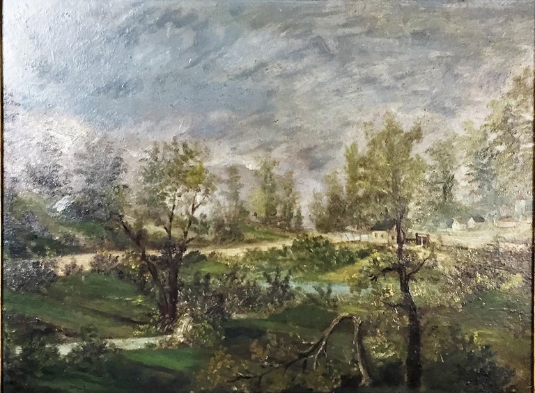 Impressionism School "Landscape with Village" Nice Frame France 19th ...