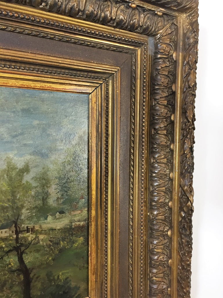 Impressionism School "Landscape with Village" Nice Frame France 19th ...