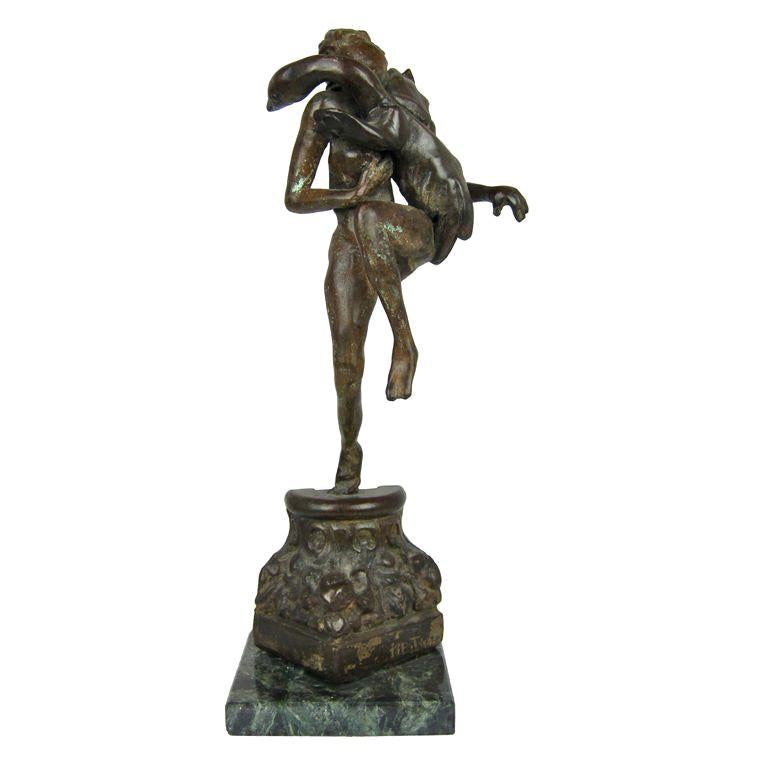 Impressionist Bronze Sculpture of Leda and the Swan For Sale at 1stDibs