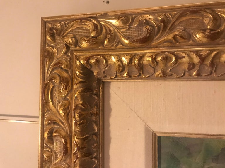 Impressionist Decorative Water Color in a Fine Gilt Frame Signed For ...