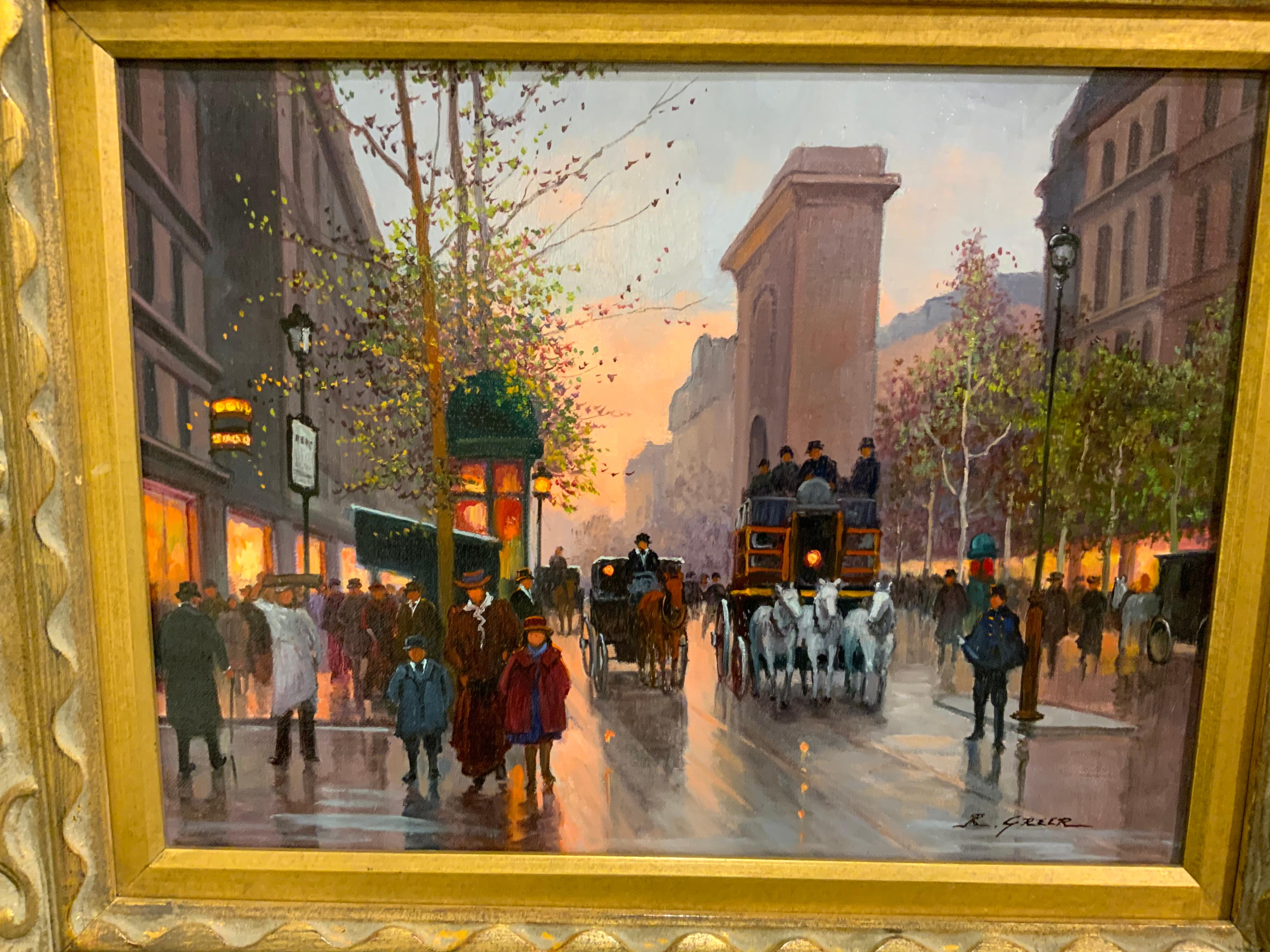 Impressionist oil painting by Ruth Greer of Paris street scene at ...