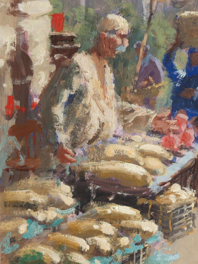 Impressionist Oil 'Sponge Man, Khan El-Khalili Cairo' 1993 Signed Roy ...