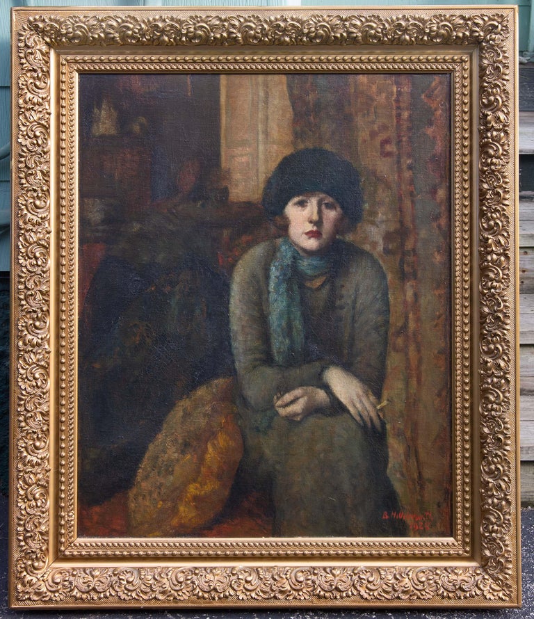 Peinture impressionniste de portrait d'une femme bohème Budapest 1925 ...