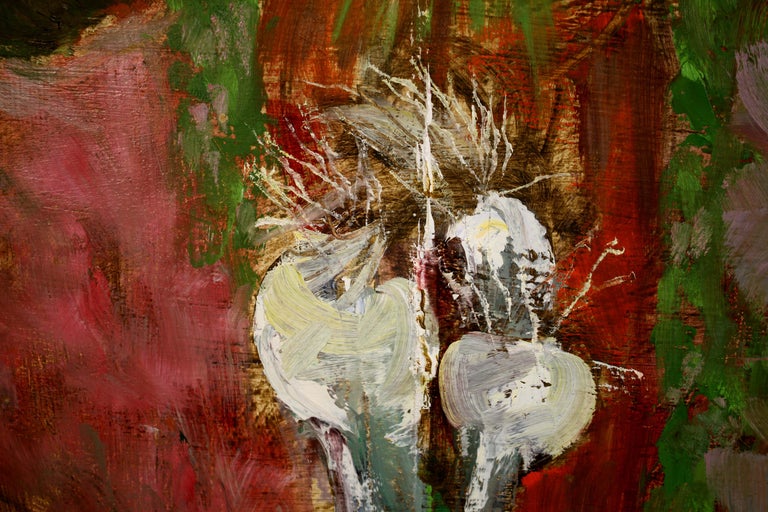 Impressionist Still Life Oil and Gesso Painting on Board Signed on ...