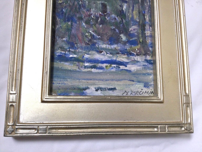 Impressionist Winter Scene Artist Martins Krumins, 1953 For Sale at 1stDibs