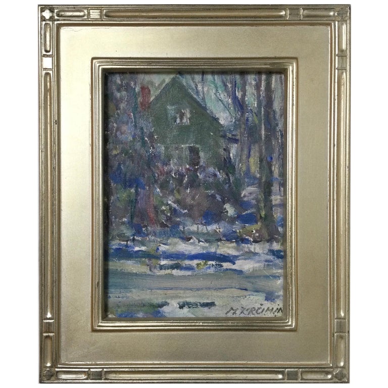 Impressionist Winter Scene Artist Martins Krumins, 1953 For Sale at 1stDibs