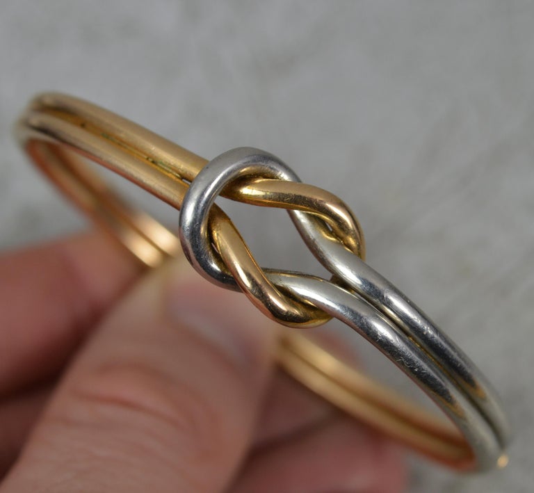 Impressive 14ct Gold and Platinum Forever Knot Bangle in Original ...