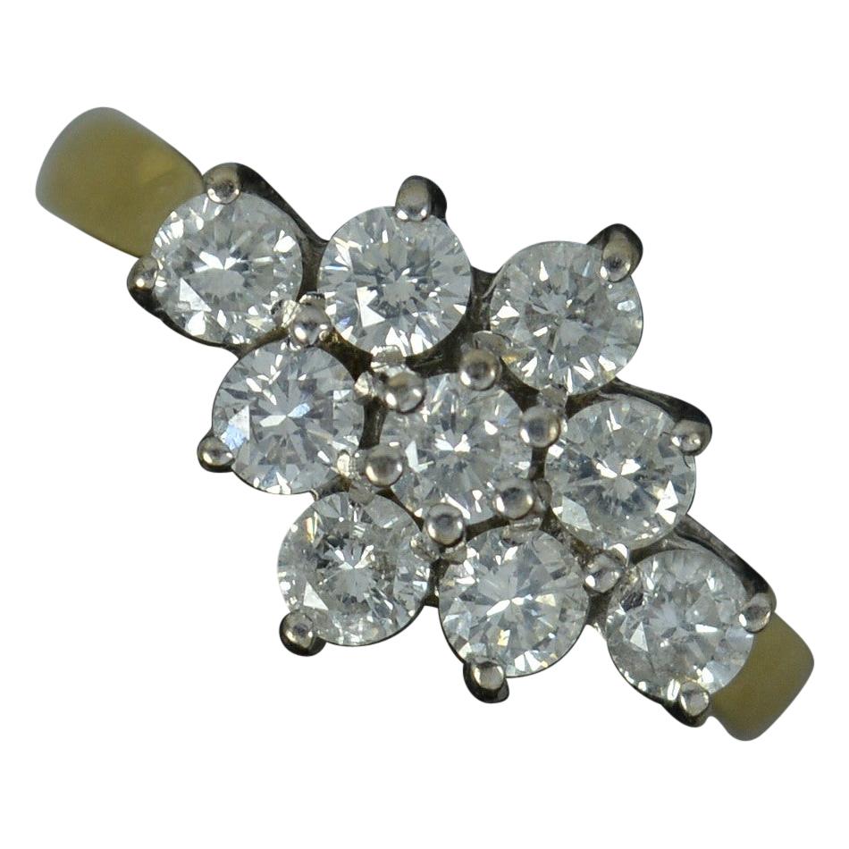 Modern Diamond and 18 Carat Gold Cluster Ring For Sale at 1stDibs