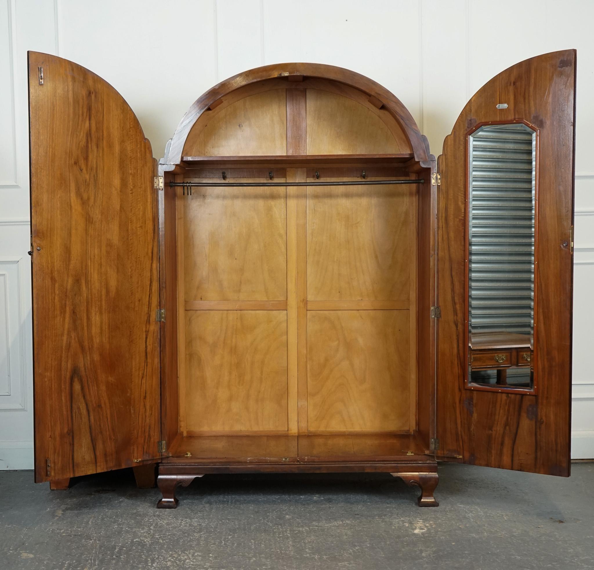 IMPRESSIVE 1930'S ART DECO WARING and GiLLOW DOMED TOPPED BURR WALNUT ...
