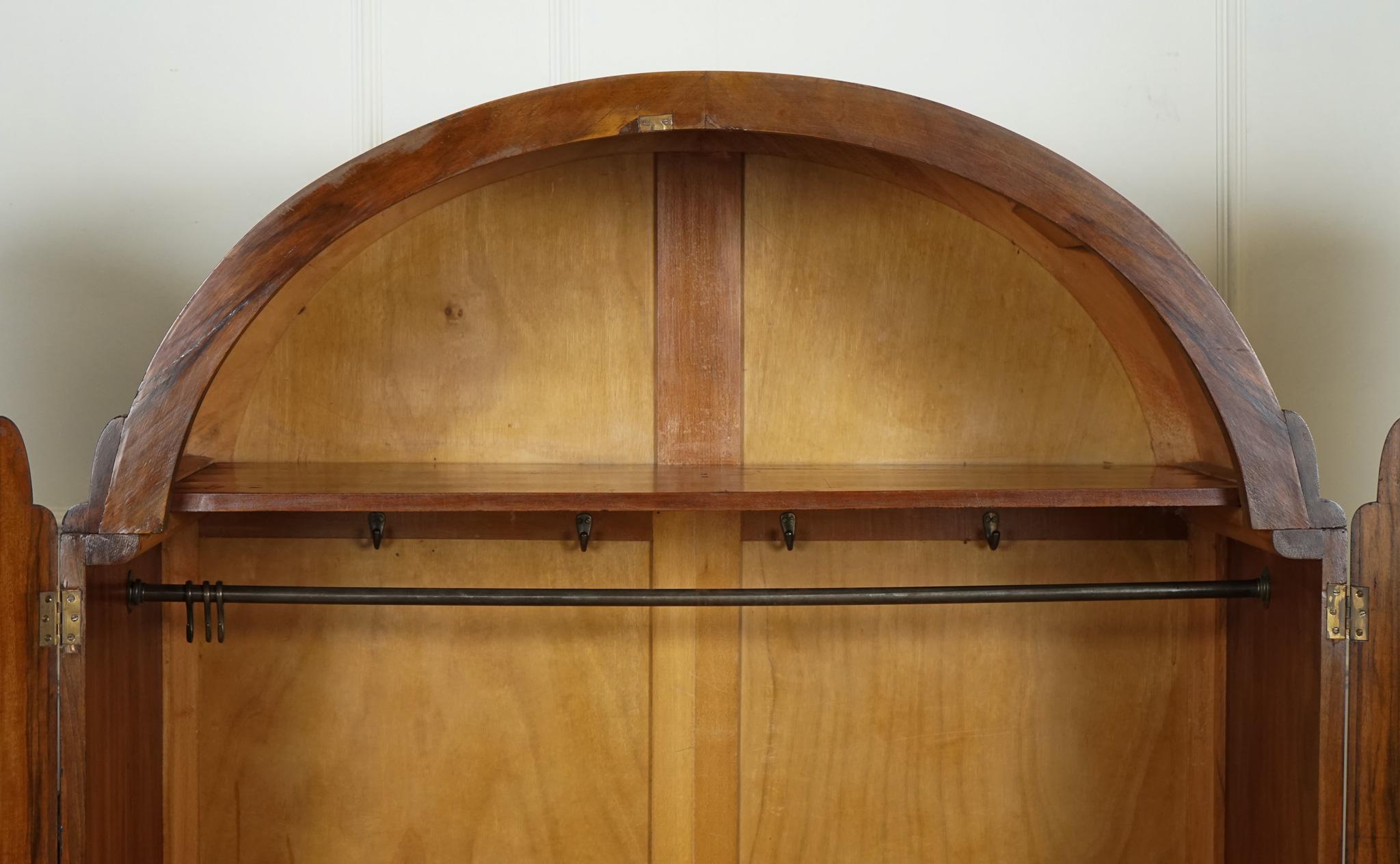 IMPRESSIVE 1930'S ART DECO WARING and GiLLOW DOMED TOPPED BURR WALNUT ...