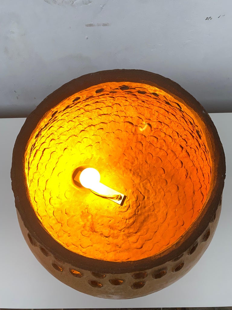 Impressive 1970's Studio Pottery Artisan Made Ceramic Table Lamp For ...