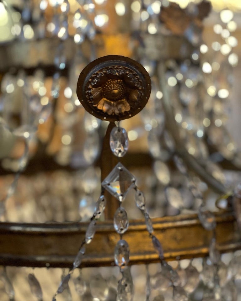 Impressive 19th Century Italian Gilt Carved Wood and Cut Glass ...