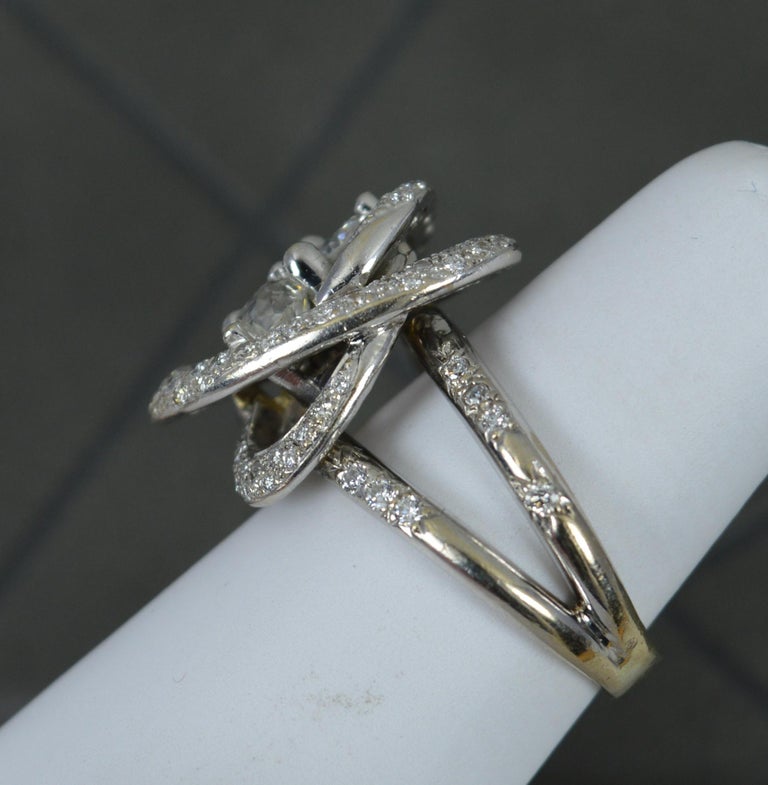 Impressive 2.5ct Diamond and 18ct Gold Heavy Cluster Ring For Sale at ...