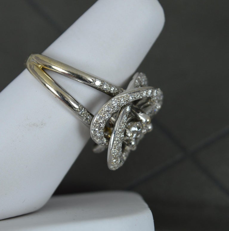 Impressive 2.5ct Diamond and 18ct Gold Heavy Cluster Ring For Sale at ...