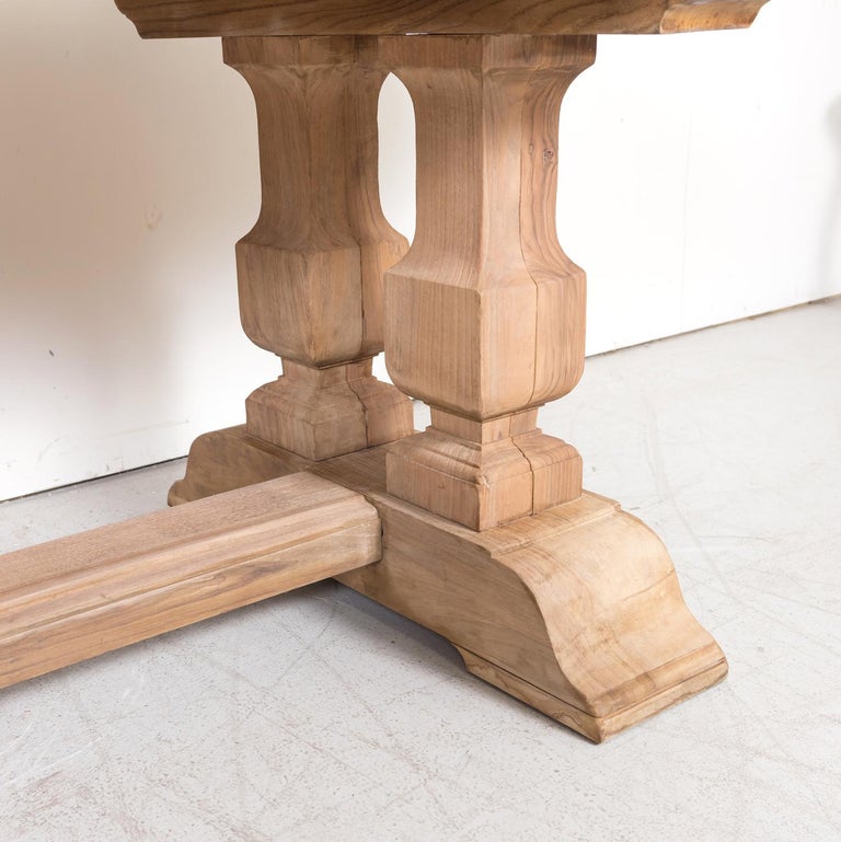 Impressive Antique French Bleached Walnut Trestle Dining Table with ...