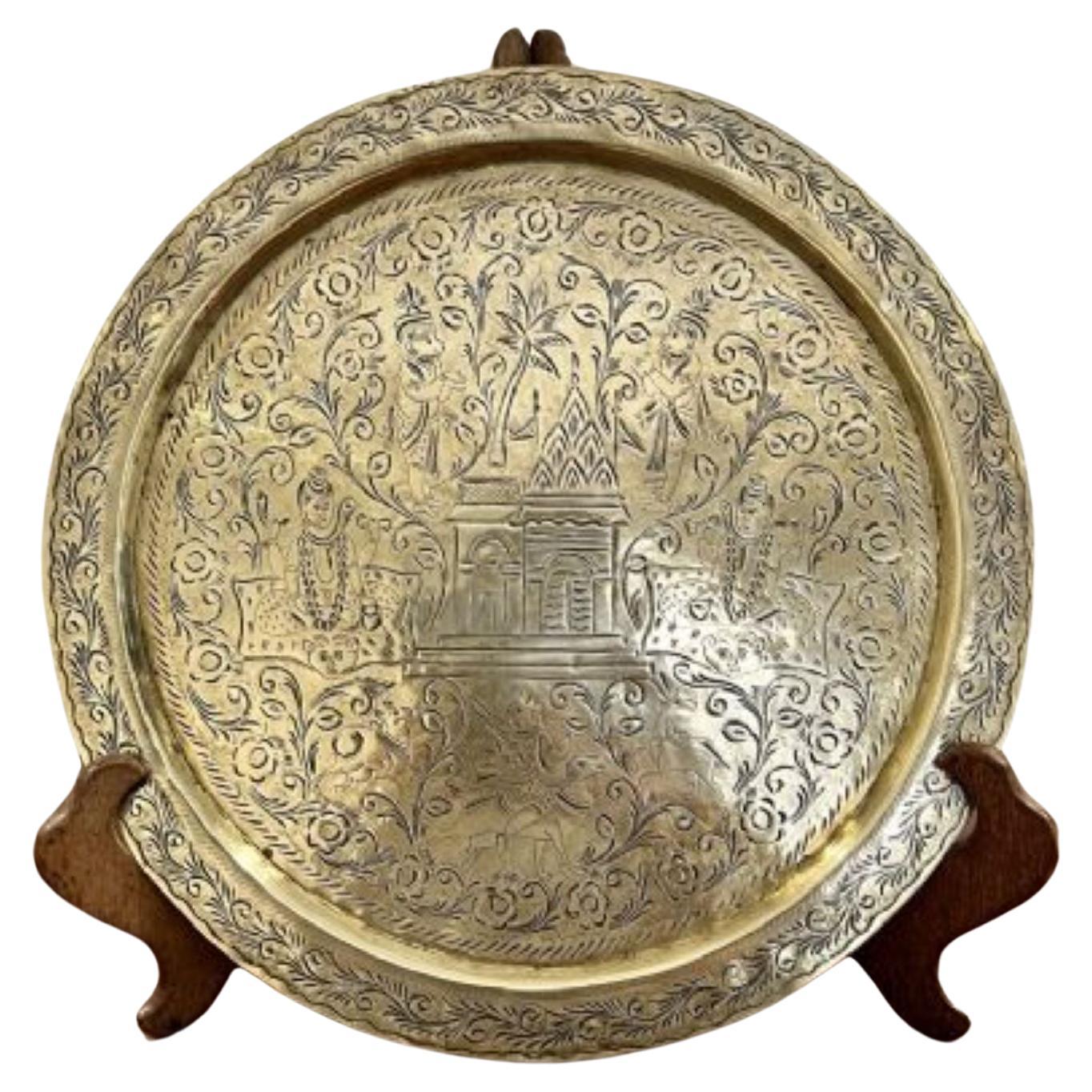 Impressive antique Victorian circular cairoware brass and mixed metal ...