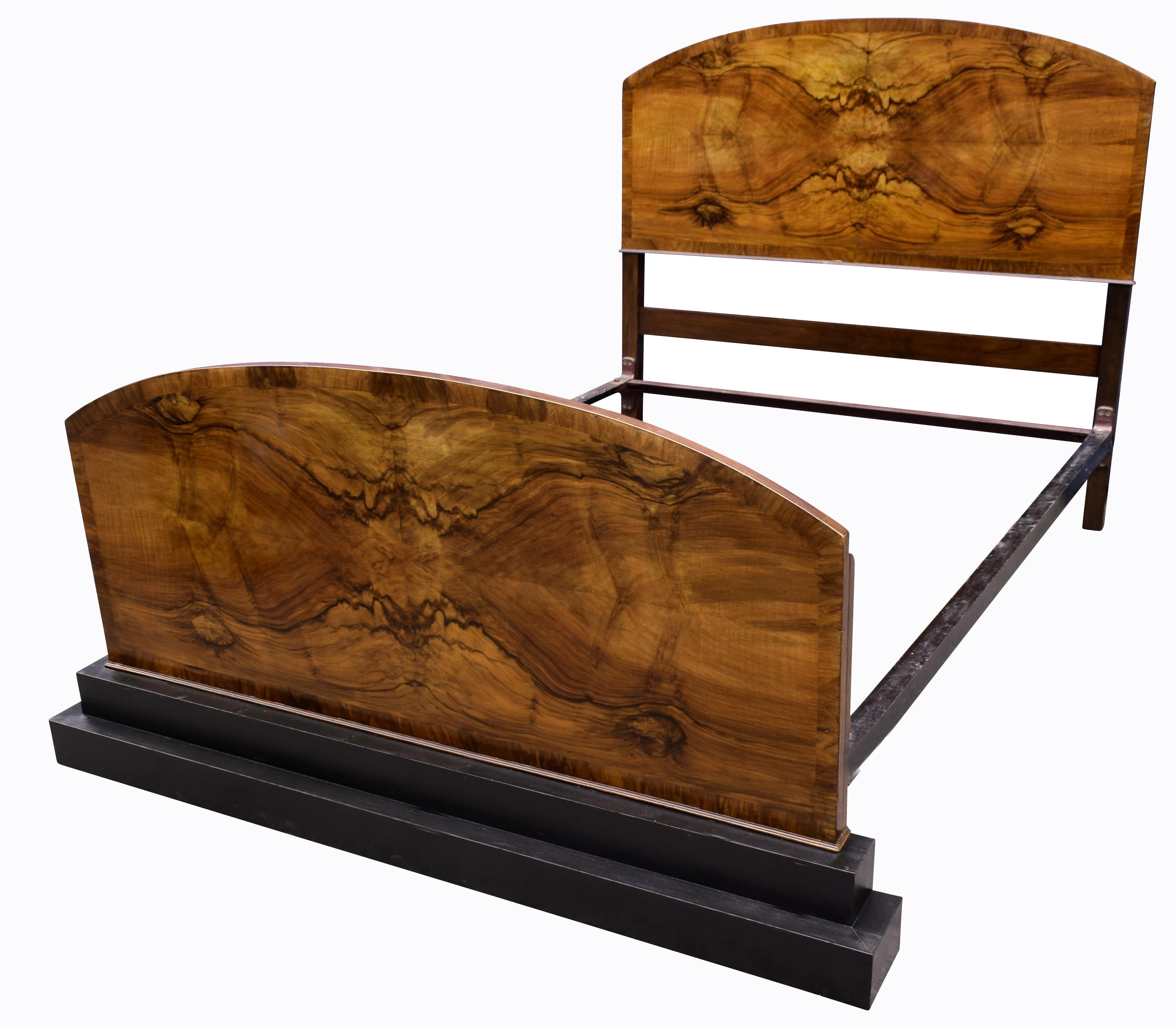 Art Deco Impressive Walnut Double Bed, English, circa 1930s For Sale at ...