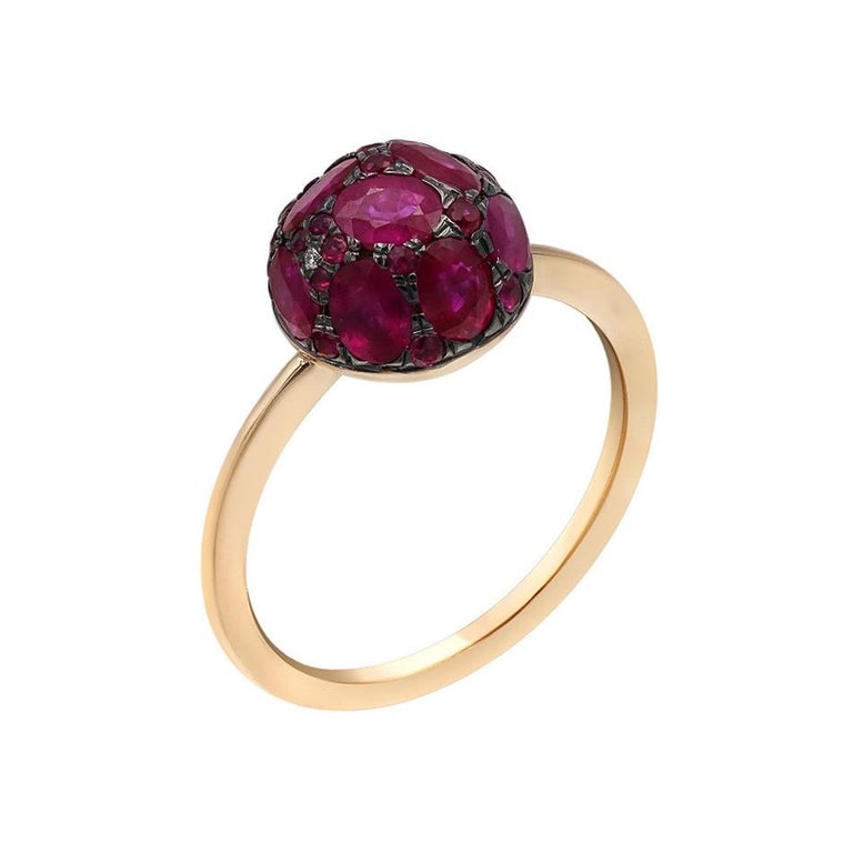 Impressive Blue Ruby Diamond Yellow Gold Earrings For Sale (Free ...