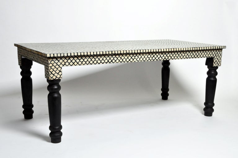 Impressive Bone Inlaid Dining Table at 1stDibs