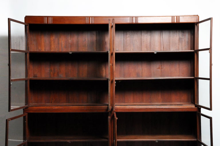 Impressive British Colonial Teak Wood Bookcase at 1stDibs
