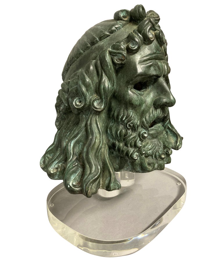 Impressive Bronze Head Of Jupiter For Sale at 1stDibs