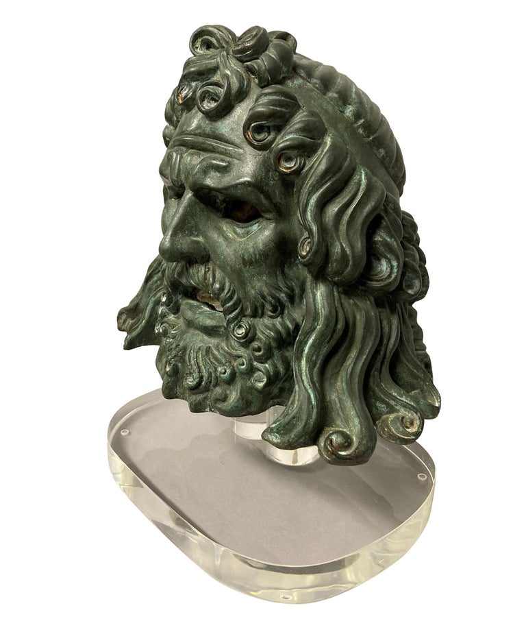 Impressive Bronze Head Of Jupiter For Sale at 1stDibs