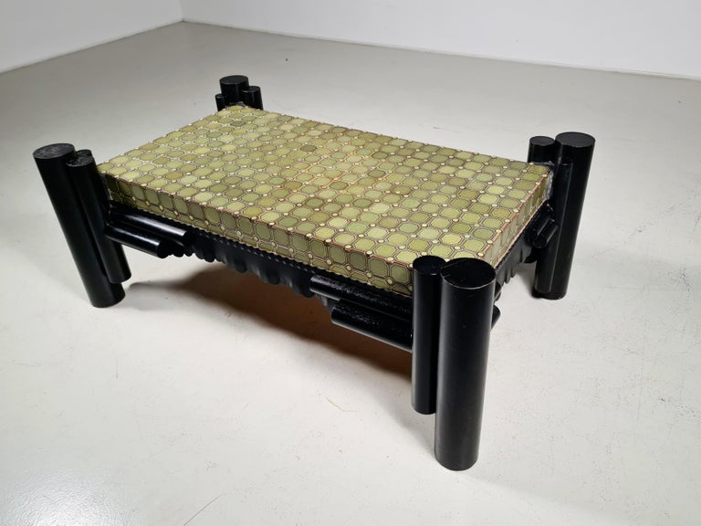 Impressive Brutalist Tile and Solid Steel Coffee Table, Belgium, 1970s ...