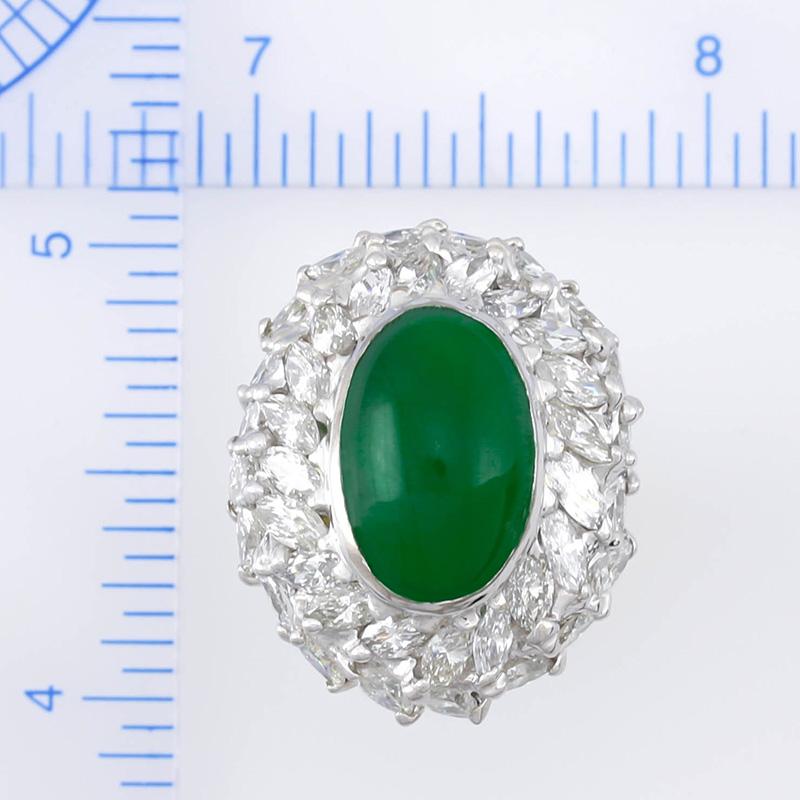 Impressive Certified Natural Imperial Green Jadeite Jade and Diamond ...