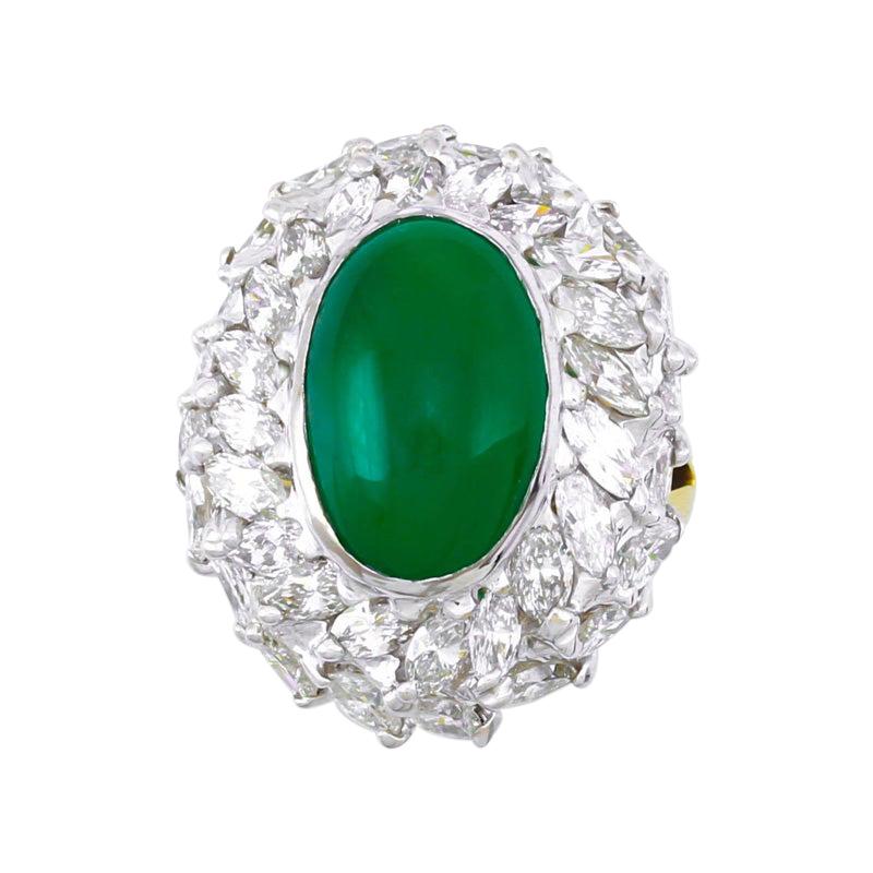 Certified Type A Jadeite Jade and Diamond Cocktail Ring, Best Imperial ...