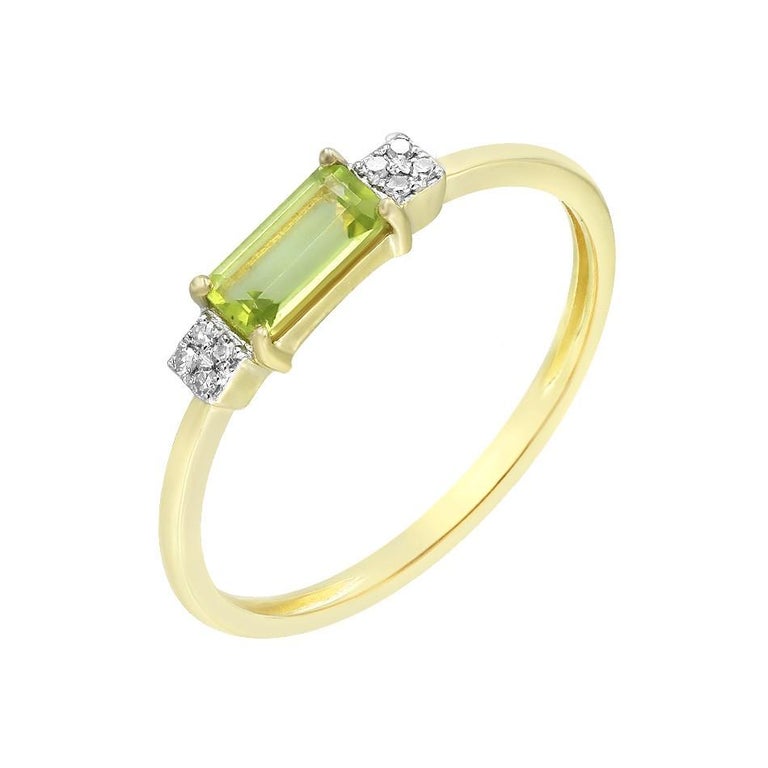 Impressive Chrysolite Diamond Yellow Gold Ring For Sale at 1stDibs ...