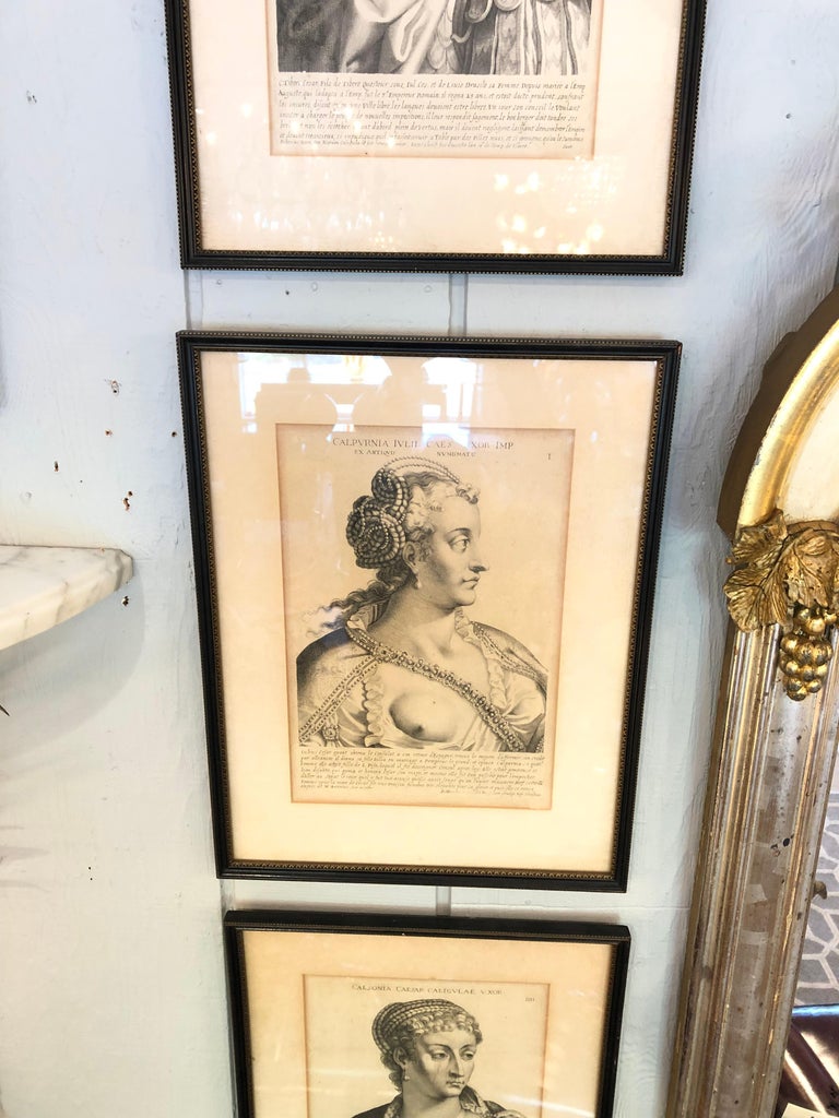 Impressive Collection of 8 Antique Etchings Portraits of Roman Leaders ...