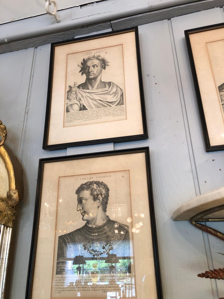 Impressive Collection of 8 Antique Etchings Portraits of Roman Leaders ...