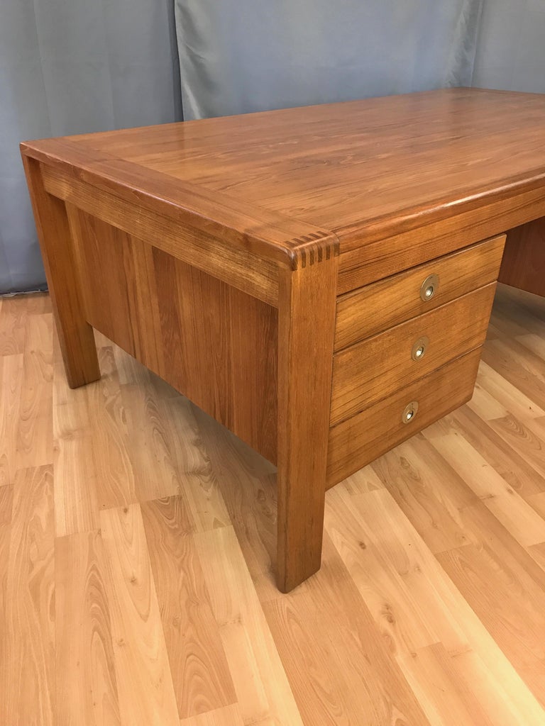 Impressive D-Scan Danish Modern Teak Executive Desk, 1970s at 1stDibs