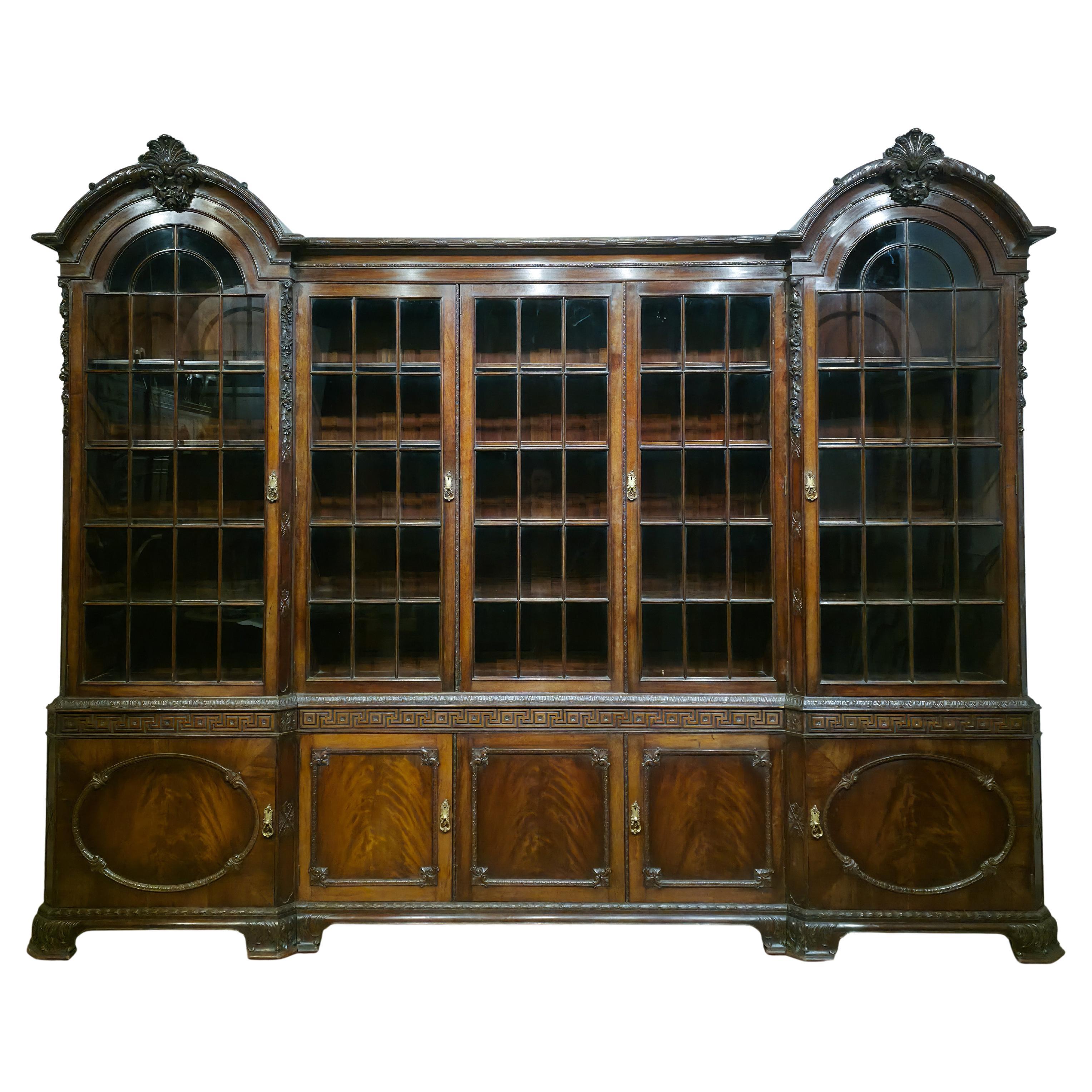 Large Mahogany Bookcase by Holland and Sons For Sale at 1stDibs