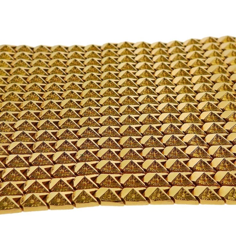 Impressive Gold Extra Wide Bracelet at 1stDibs