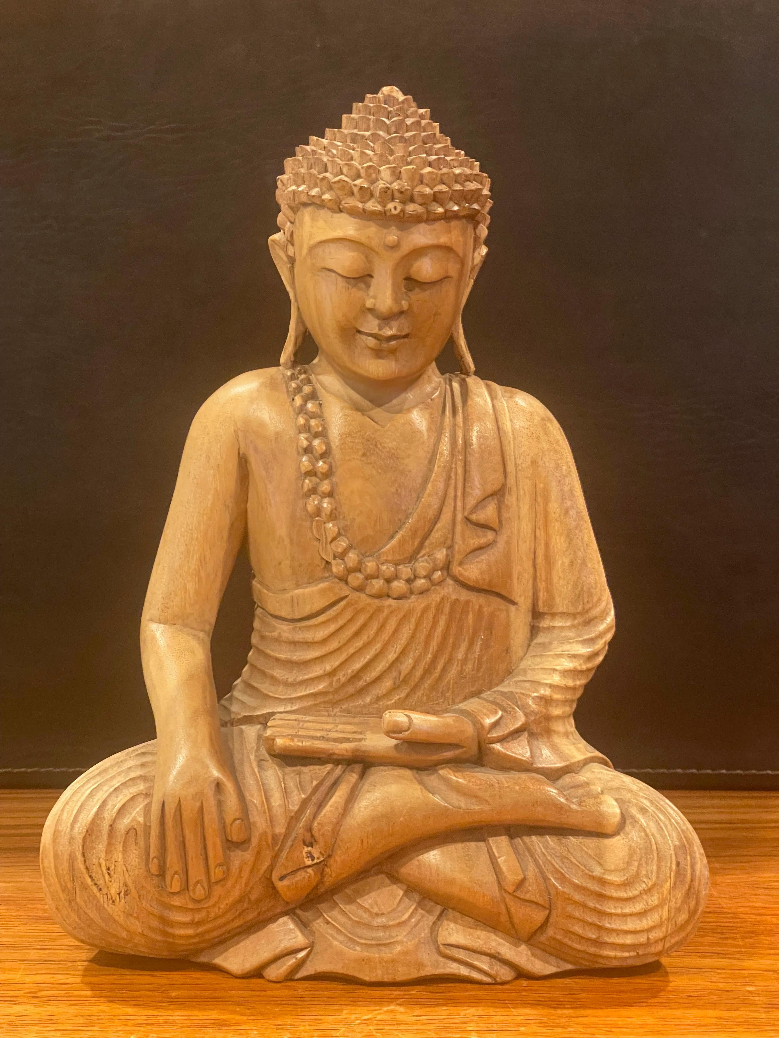 Impressive Hand-Carved Wooden Buddha at 1stDibs