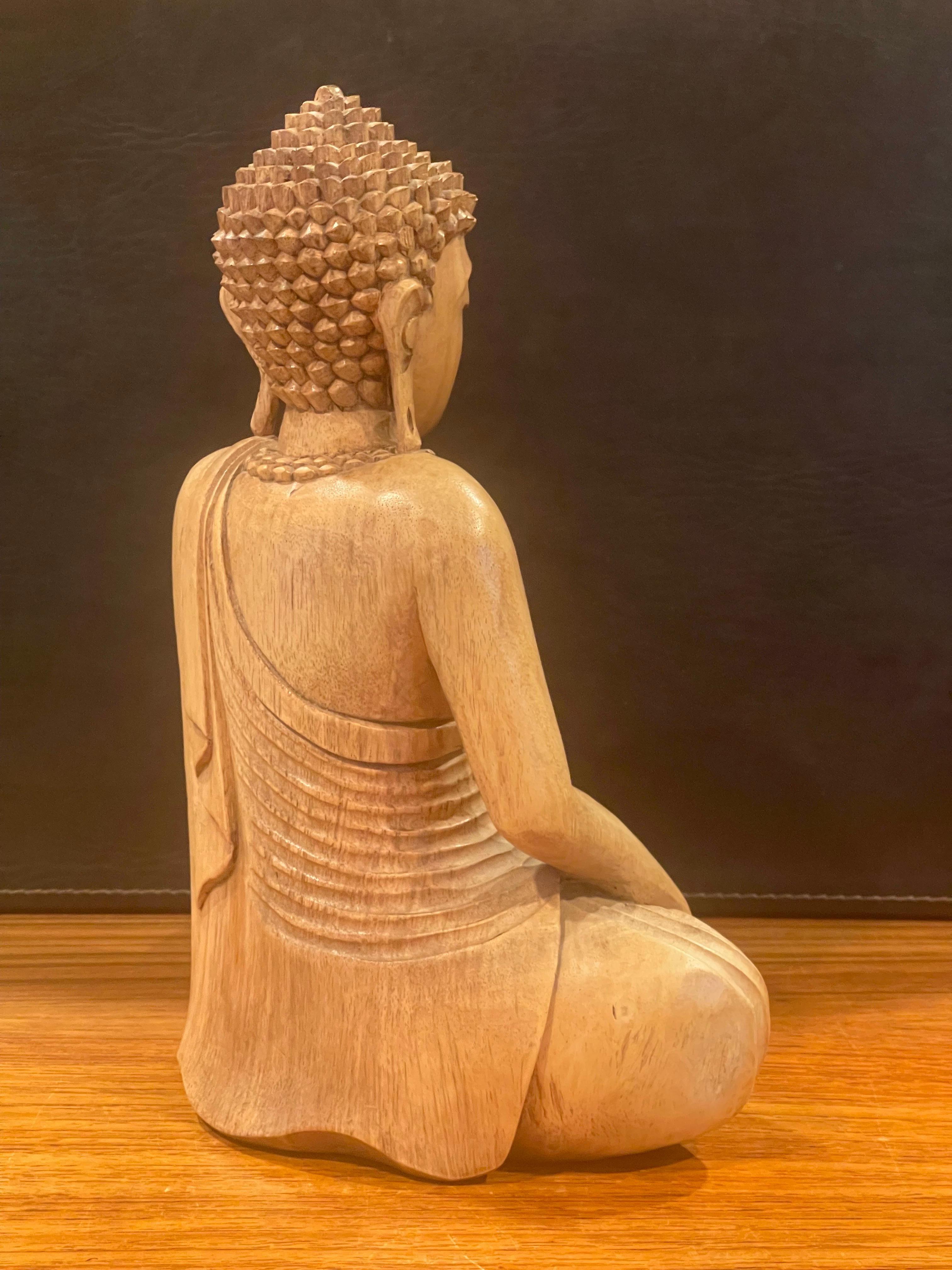Impressive Hand-Carved Wooden Buddha at 1stDibs