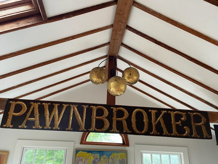 Impressive Huge 19th Century Pawnbroker Sign with Three Spheres Symbol ...