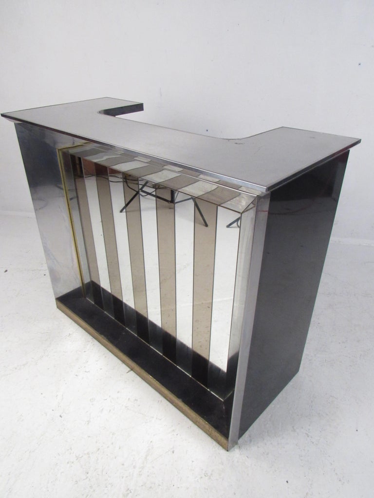Impressive Italian Modern Mirrored Chrome Front Bar at 1stDibs