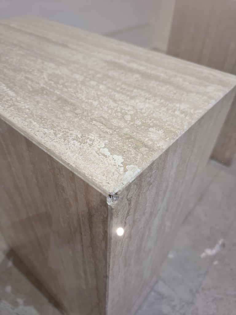 Impressive Italian Travertine Diningtable with Glass Top 1970s For Sale ...