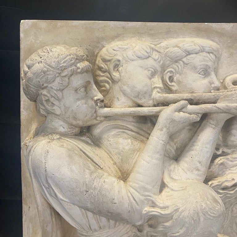 Impressive Large Plaster Frieze "Blast of The Horns" Bas Relief by ...