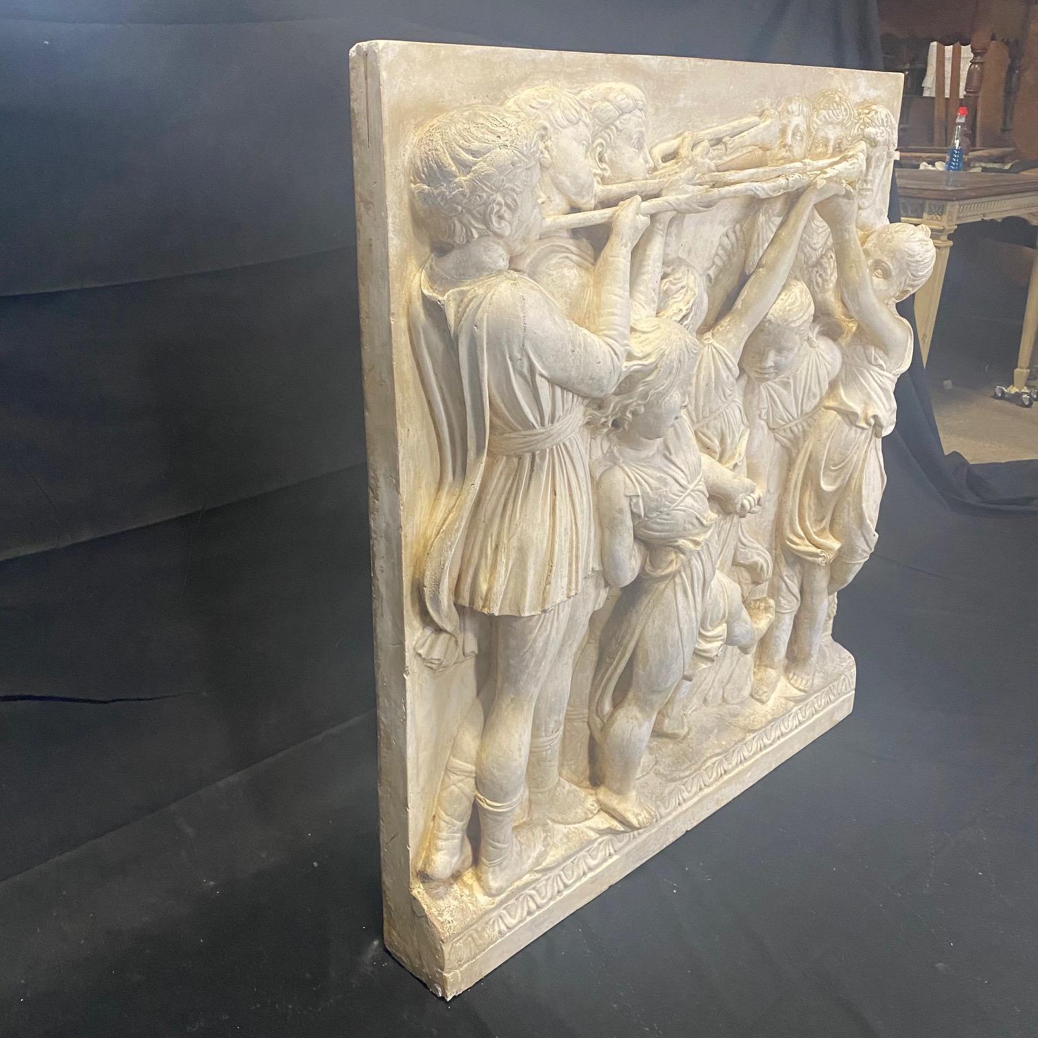 Impressive Large Plaster Frieze "Blast of The Horns" Bas Relief by ...