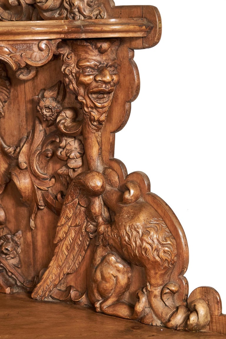 Impressive Pair C19th Italian Limewood Carved Corner Shelves For Sale ...
