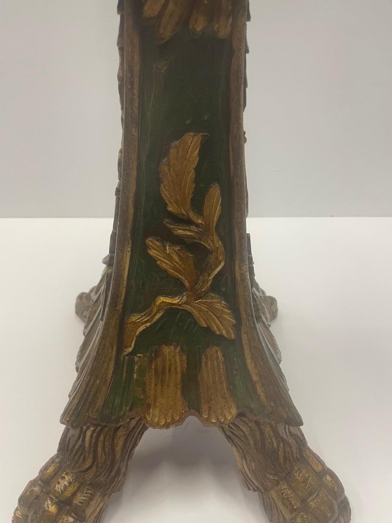 Impressive Pair of Monumental Carved Wood Italian Candlesticks with ...